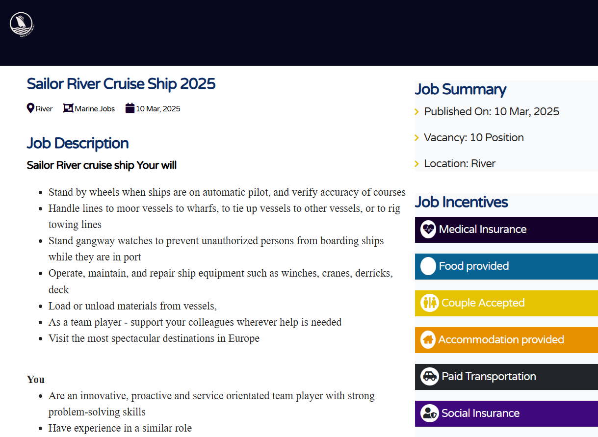 Sailor River Cruise Ship 2025